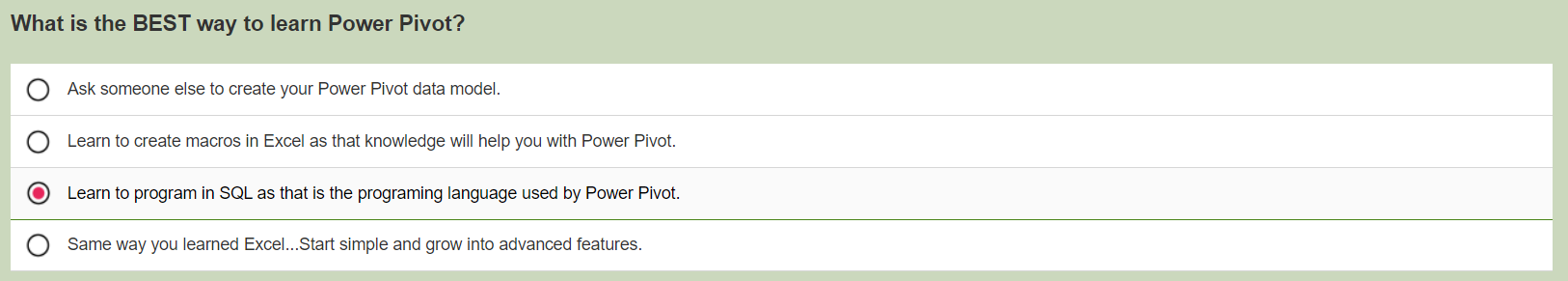 Solved What Is The BEST Way To Learn Power Pivot Ask Chegg