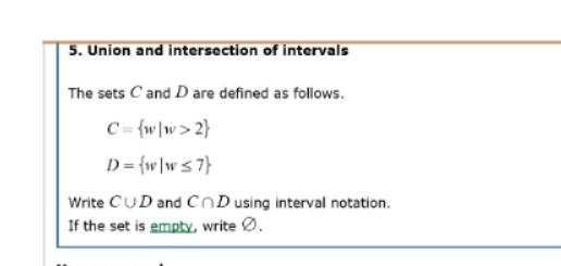 Solved 5. Union and intersection of intervals The sets C and | Chegg.com