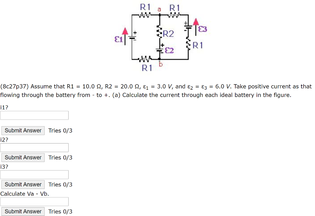 Solved R1 a R1 R2 3 £1] R1 E2 b R1 (8c27p37) Assume that R1 | Chegg.com
