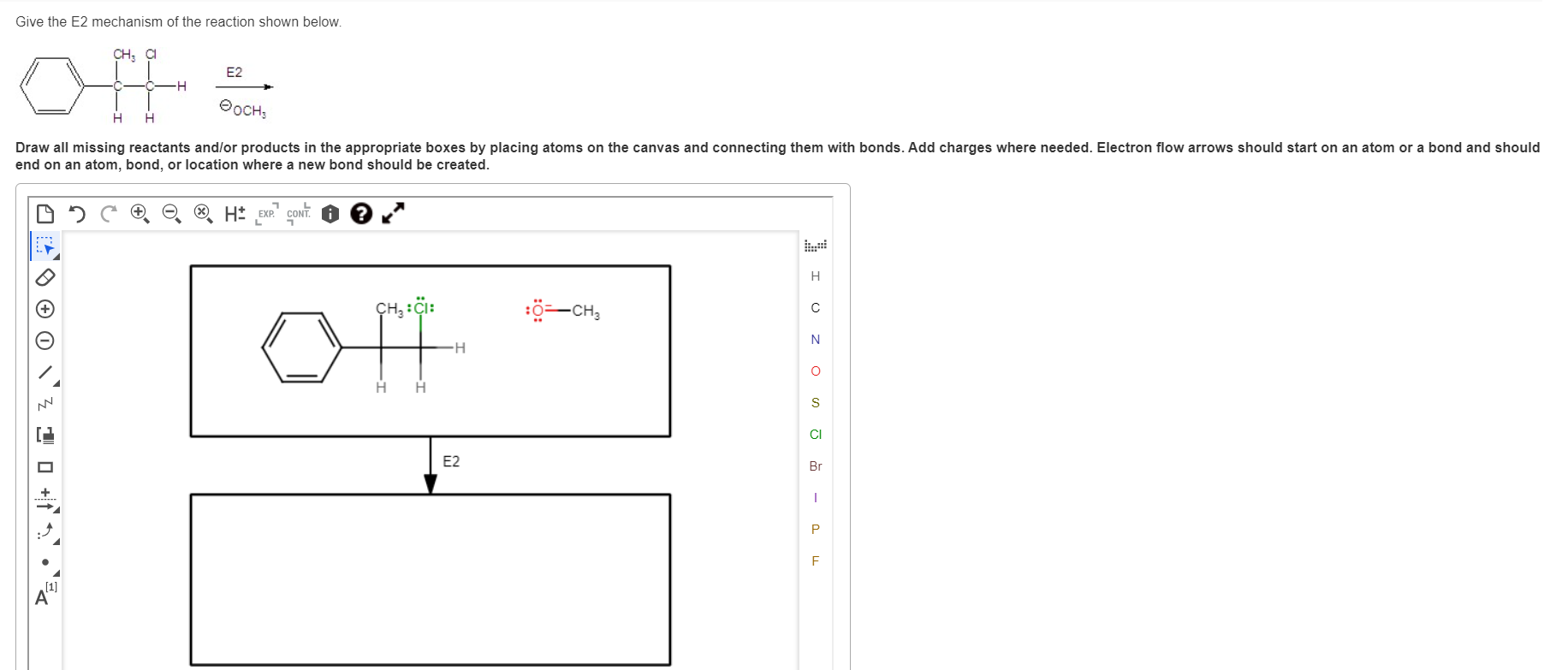 Solved Give the E2 mechanism of the reaction shown below. | Chegg.com