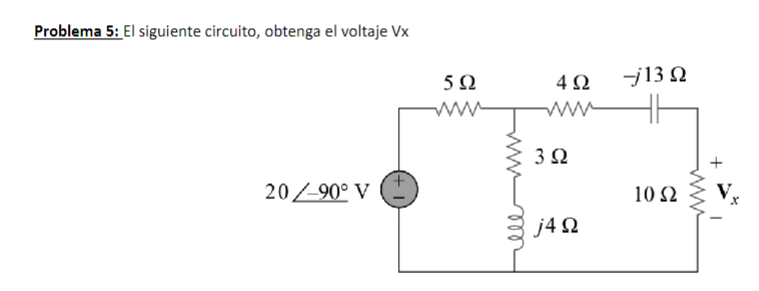 Problema 5: El siguiente circuito, obtenga el voltaje | Chegg.com
