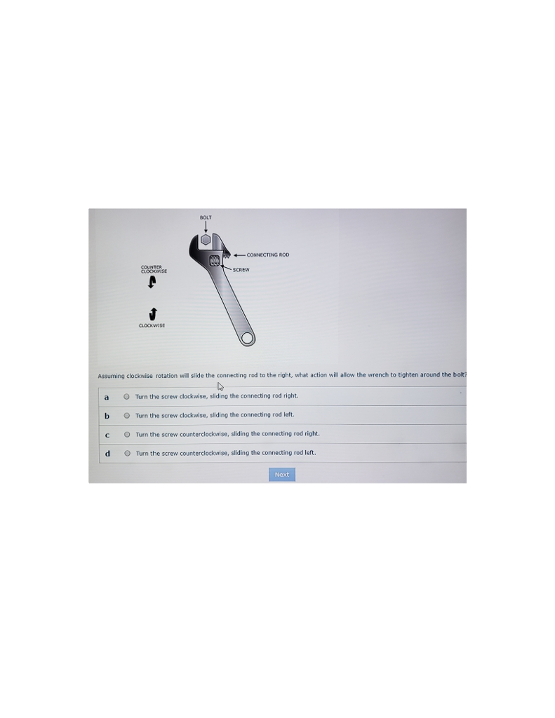 Solved BOLT SCREW Assuming clockwise rotation will slide the | Chegg.com