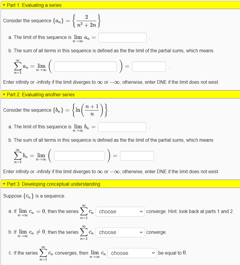 Solved Consider the sequence {an}={n2+2n2}. a. The limit of | Chegg.com