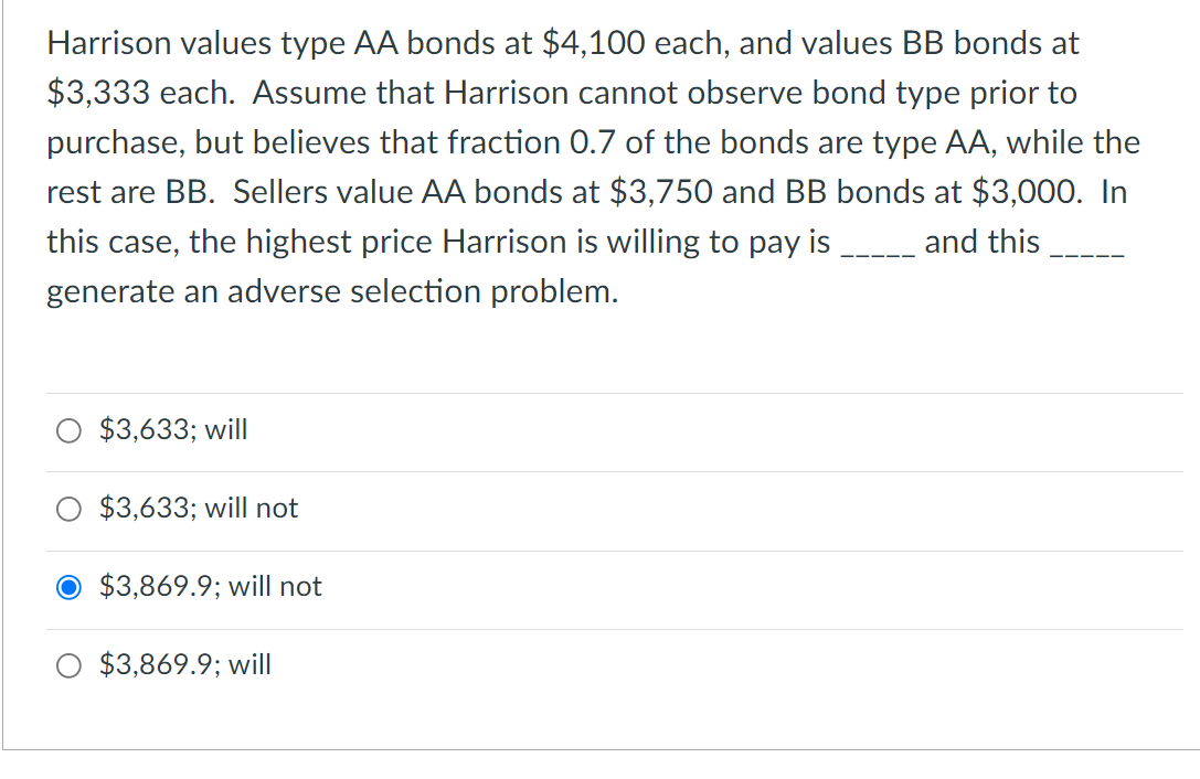 Solved Harrison values type AA bonds at $4,100 each, and | Chegg.com
