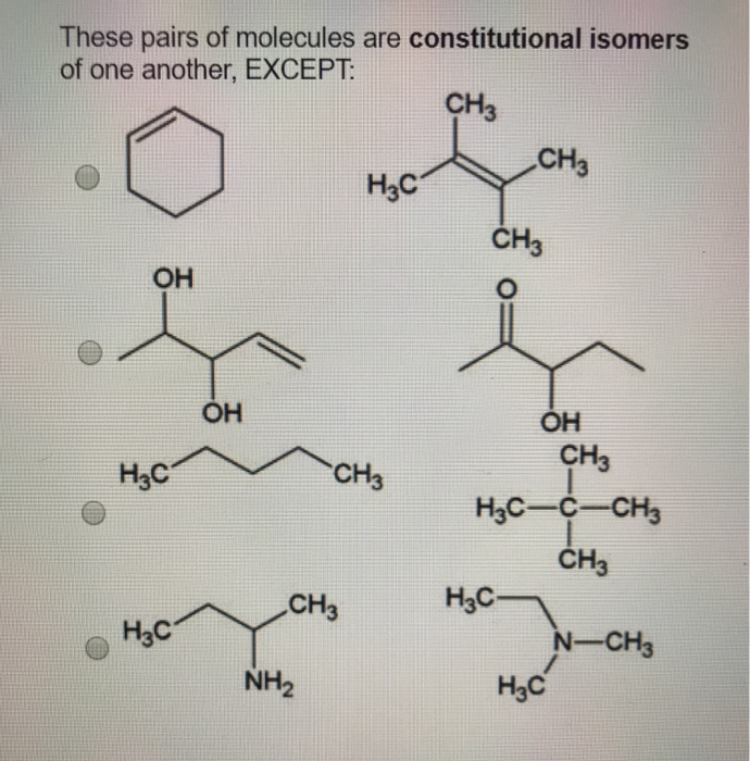 Solved These pairs of molecules are constitutional isomers | Chegg.com