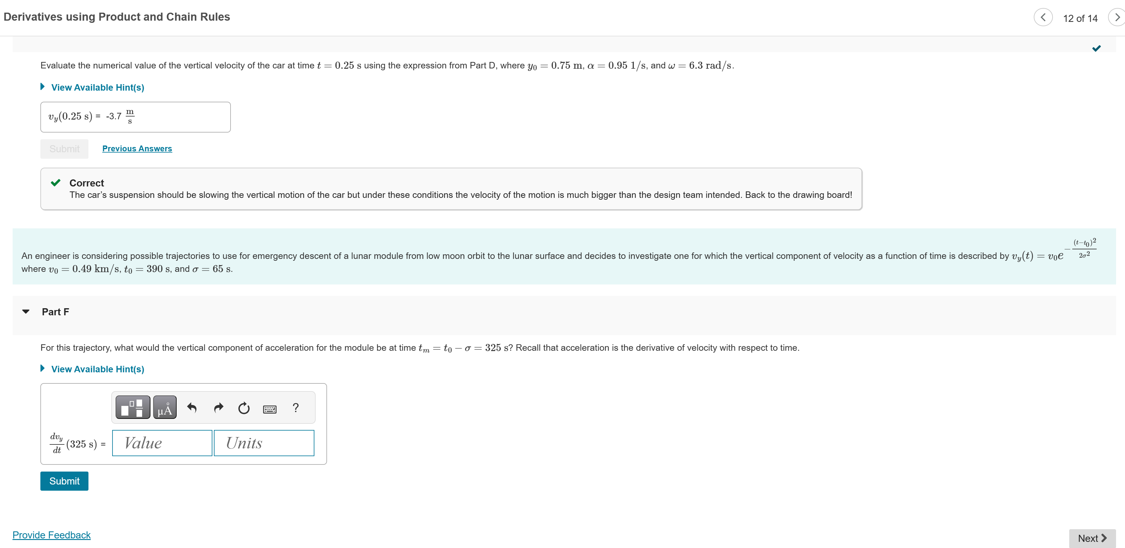 Solved Evaluate The Numerical Value Of The Vertical Velocity Chegg