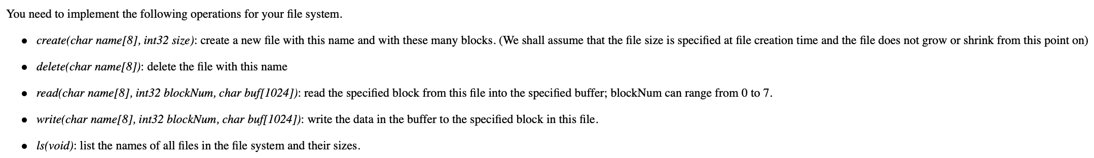 Solved Part II: File Systems The goal of part 2 of lab is to | Chegg.com
