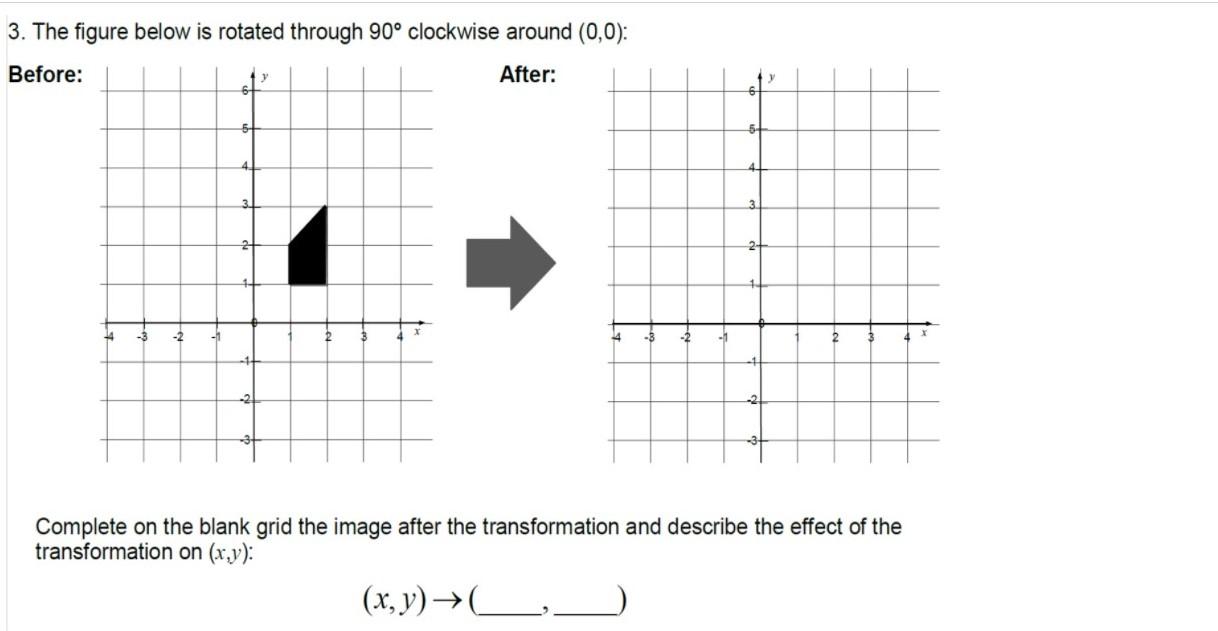 Solved 3. The figure below is rotated through 90° clockwise | Chegg.com