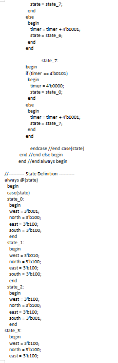 Solved begin timer = 4 'boooo; state = state_3; end else | Chegg.com