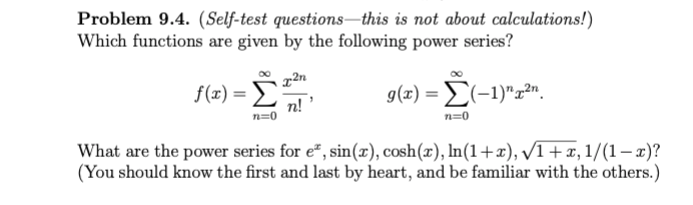 Solved Problem 9.4. (Self-test questions—this is not about | Chegg.com