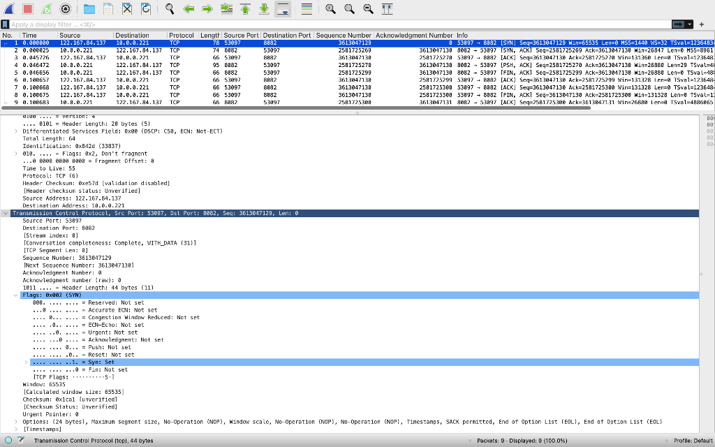 Solved v. What is the sequence number of the SYN ACK segment | Chegg.com