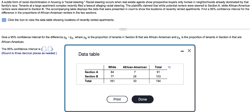 Solved A subtle form of racial discrimination in housing is | Chegg.com