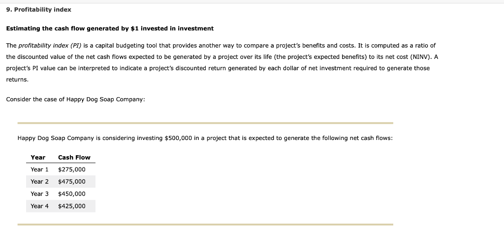Solved 9. Profitability index Estimating the cash flow | Chegg.com