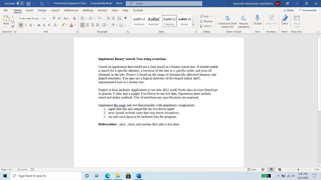 Solved AutoSave CH H Homework Assignment 5.doc Compatibility | Chegg.com