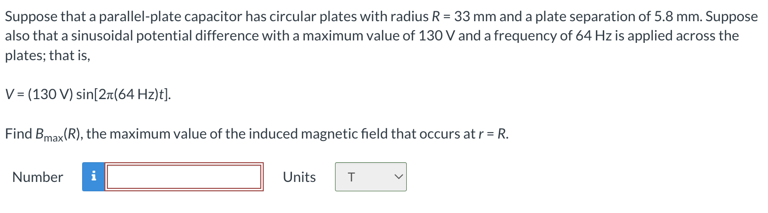 Solved Suppose that a parallel-plate capacitor has circular | Chegg.com