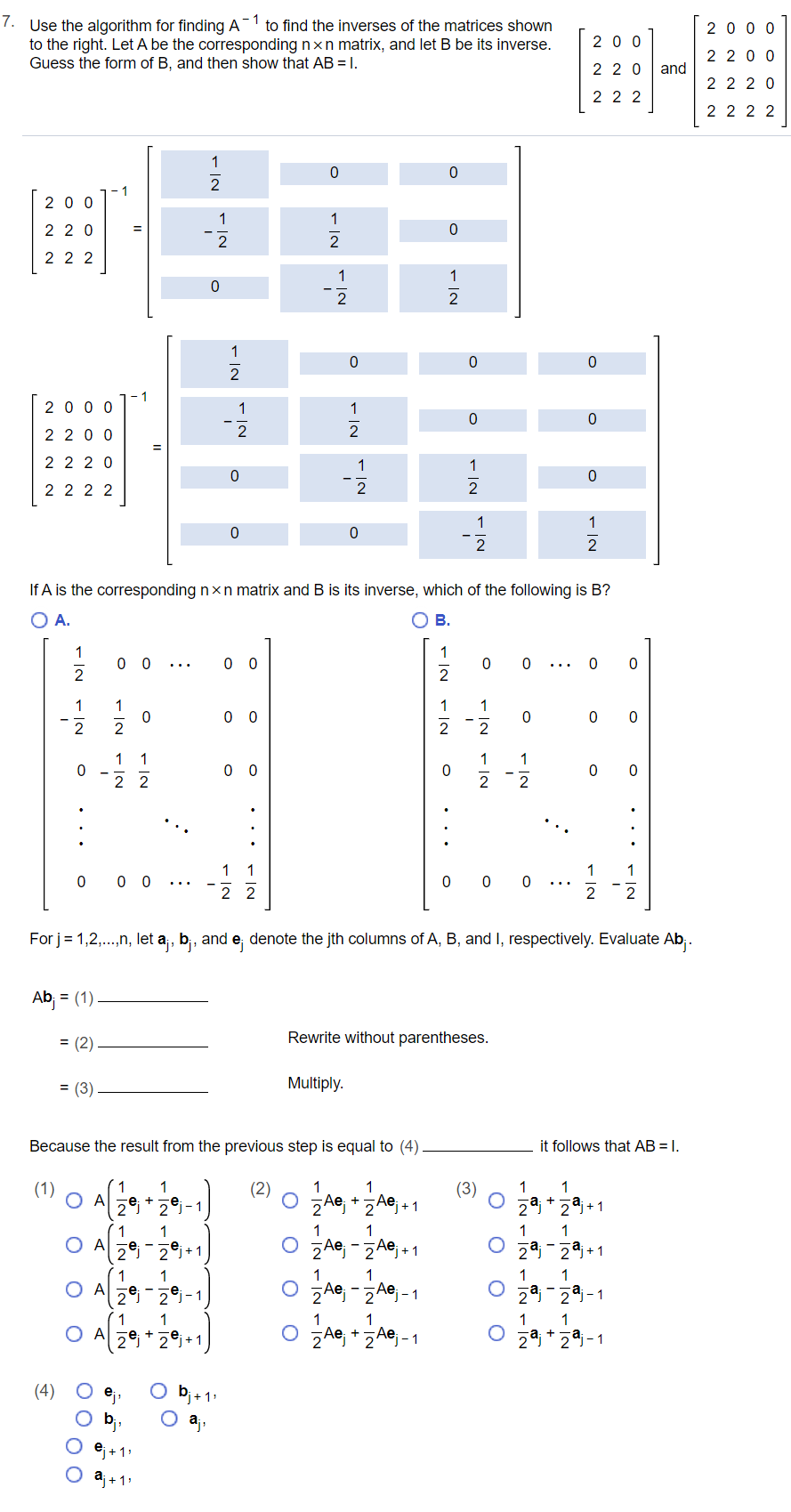 Solved 7 Use The Algorithm For Finding A To Find The