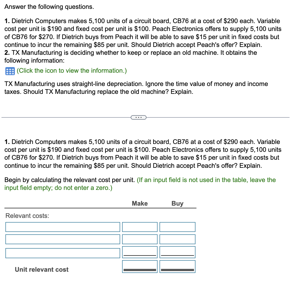 Solved Answer the following questions. 1. Dietrich Computers | Chegg.com