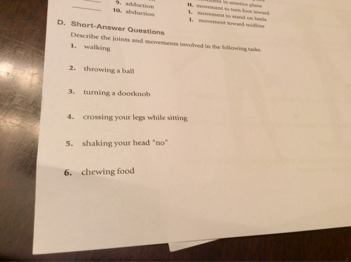 Solved iment in anteriot plane 9. adduction 10. abduction H. | Chegg.com