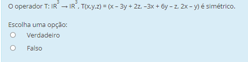 Solved The operator T:R3→R3,T(x,y,z)=(x-3y+2z,-3x+6y-z,2x-y) | Chegg.com