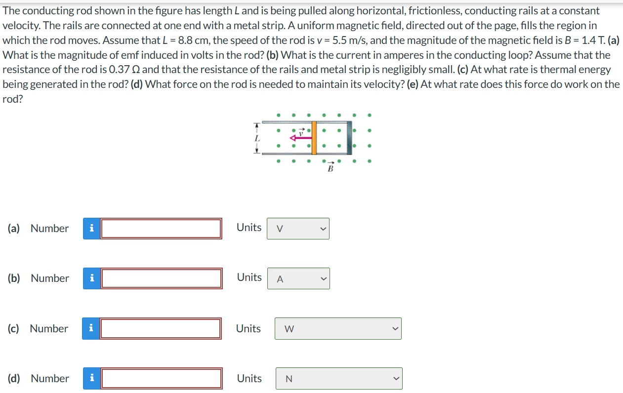 Solved The conducting rod shown in the figure has length L | Chegg.com