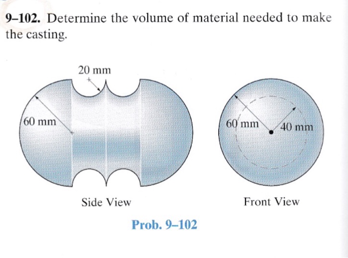 Solved 9-102. Determine the volume of material needed to | Chegg.com