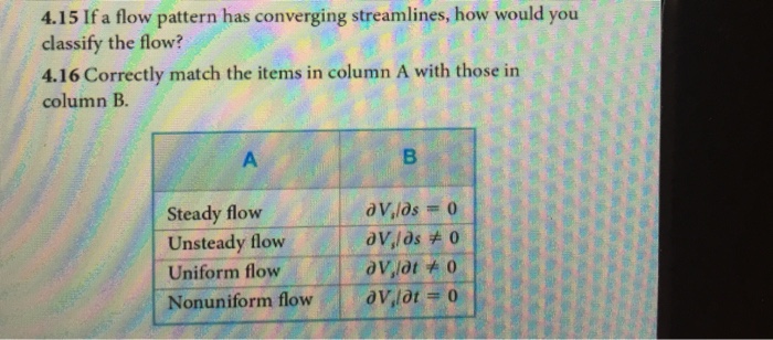 Solved 4.15 If a flow pattern has converging streamlines, | Chegg.com