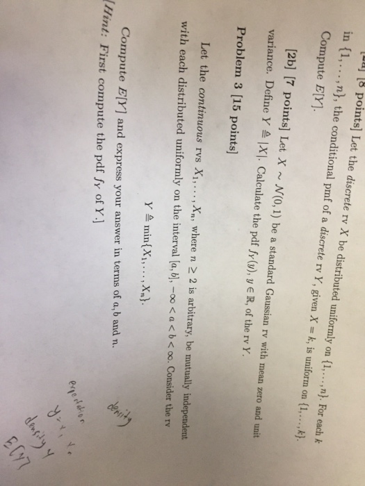 Solved Let the discrete rv X be distributed uniformly on {1, | Chegg.com