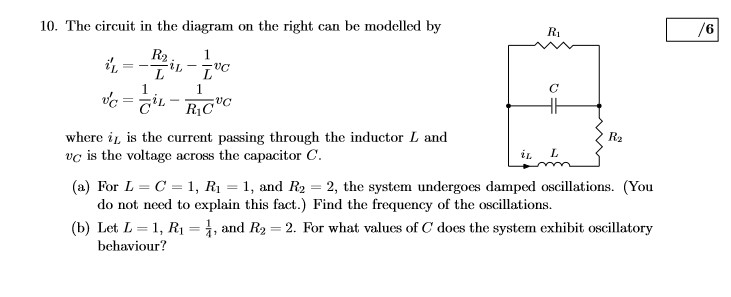 Solved Ri /6 1 7°C 1 с UC HE 10. The circuit in the diagram | Chegg.com