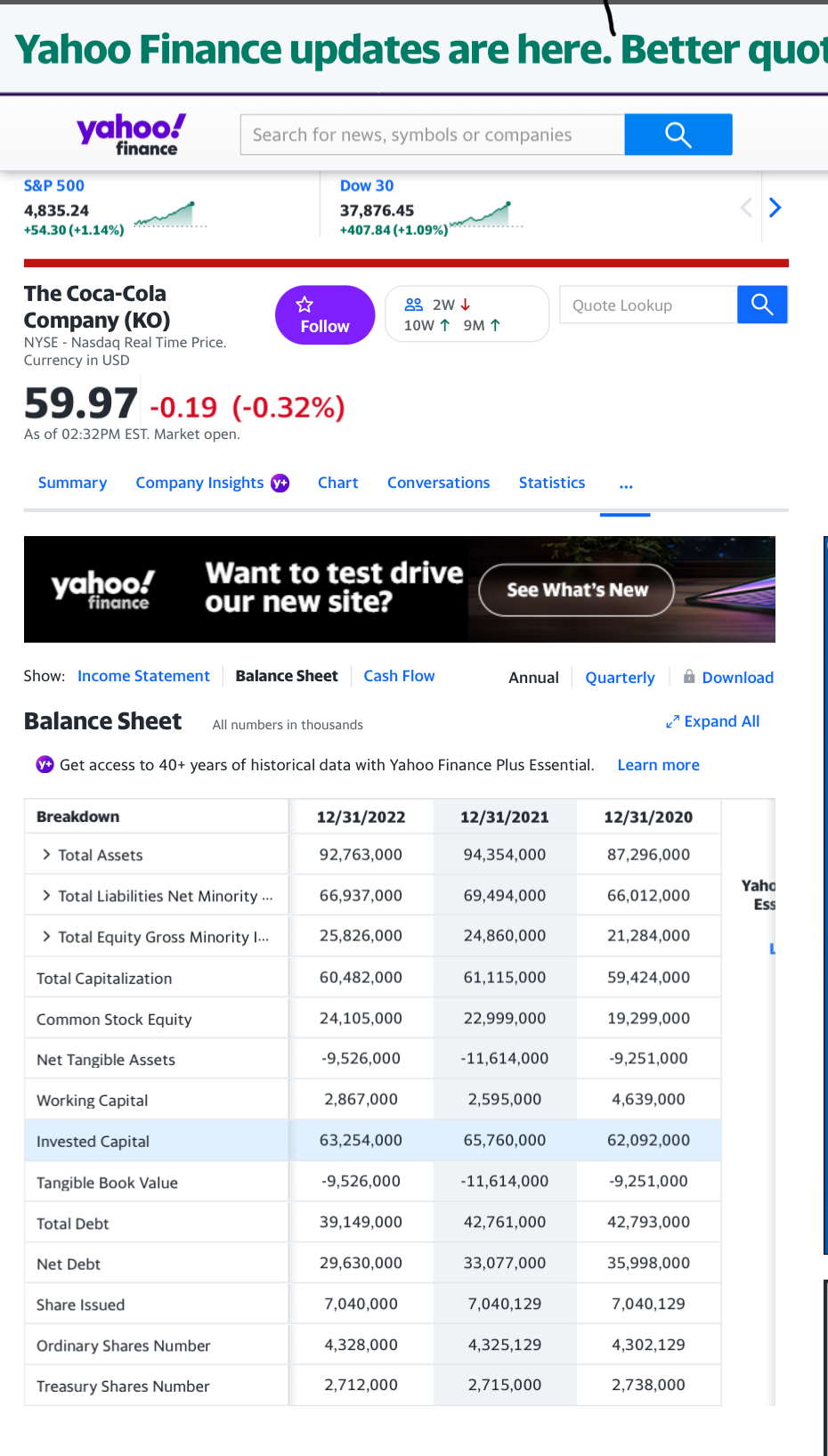 Solved Locate the most recent annual report in the balance | Chegg.com