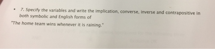 Solved Specify the variables and write the implication, | Chegg.com