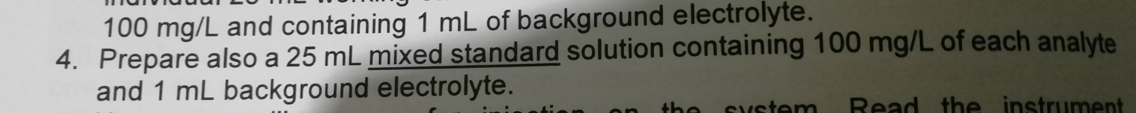 100mg/L and containing 1 mL of background | Chegg.com