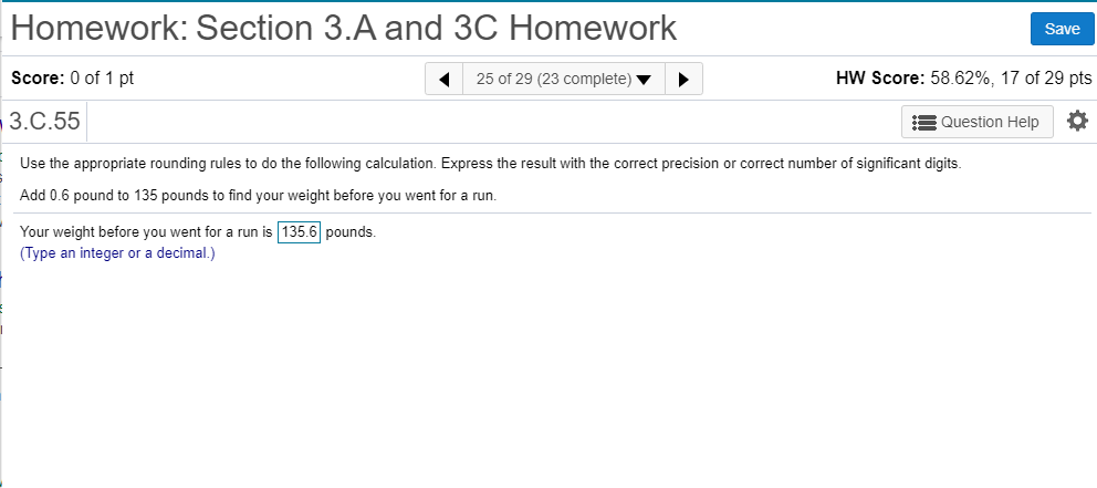 Solved Homework Section 3 A And 3c Homework Save Score 0