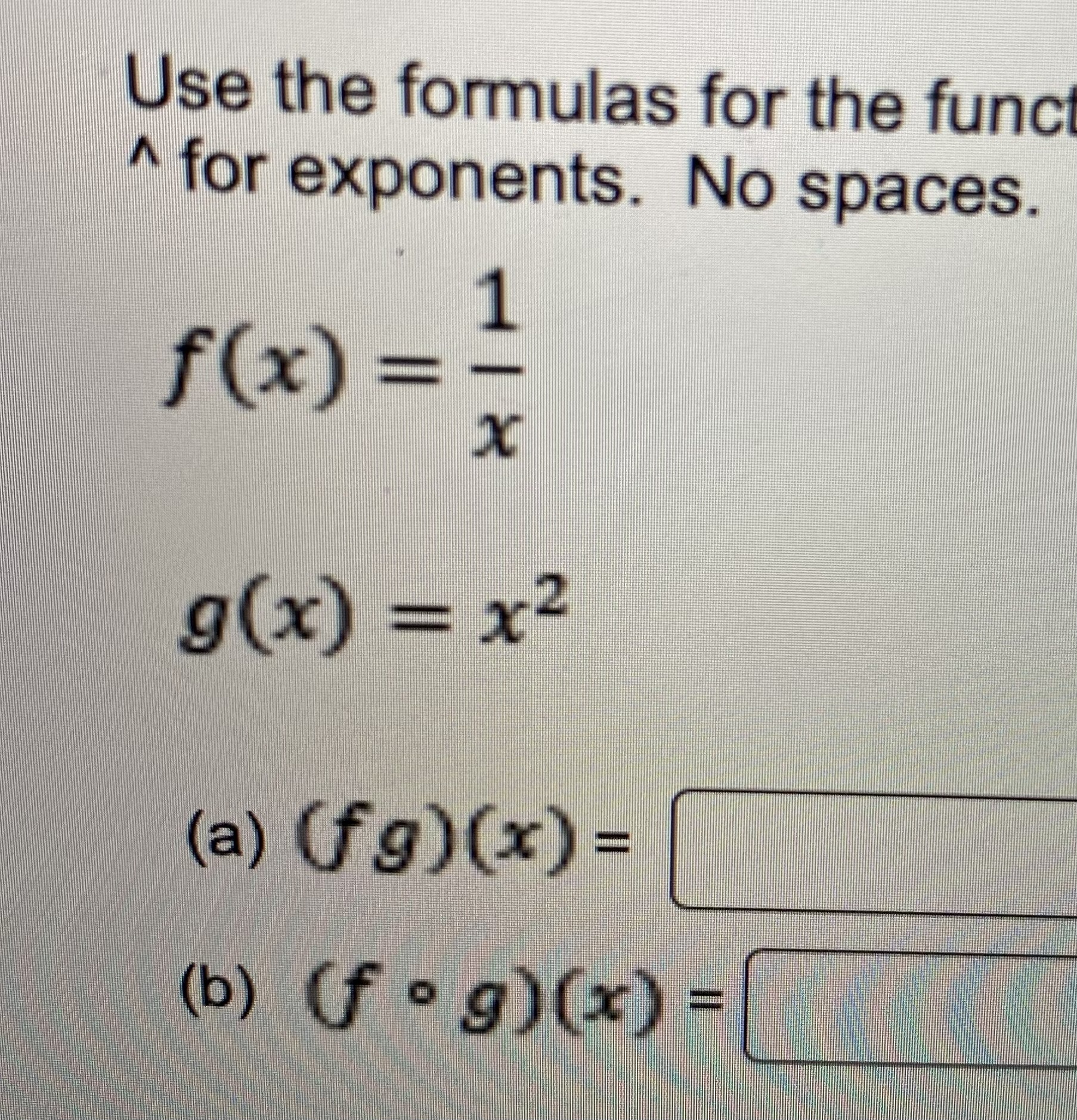 Solved Use the formulas for the functions f and g given | Chegg.com