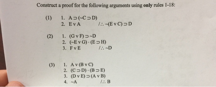 Construct a proof for the following arguments using | Chegg.com