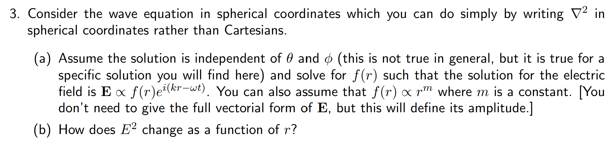 Solved 3. Consider the wave equation in spherical | Chegg.com