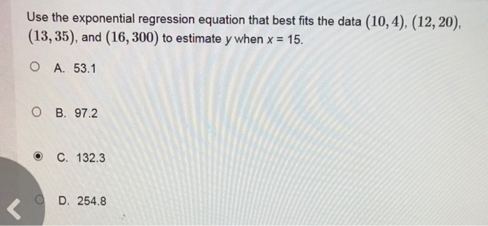 Solved Use the exponential regression equation that best | Chegg.com