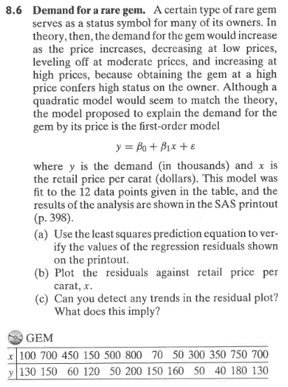 Solved SAS Output for Exercise 8.6 The AEG Procedure Mode 1: | Chegg.com