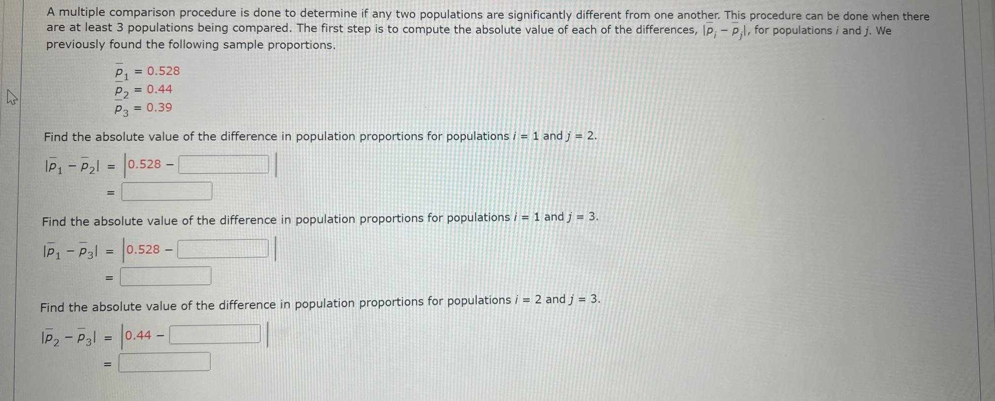 Solved A multiple comparison procedure is done to determine | Chegg.com | Chegg.com