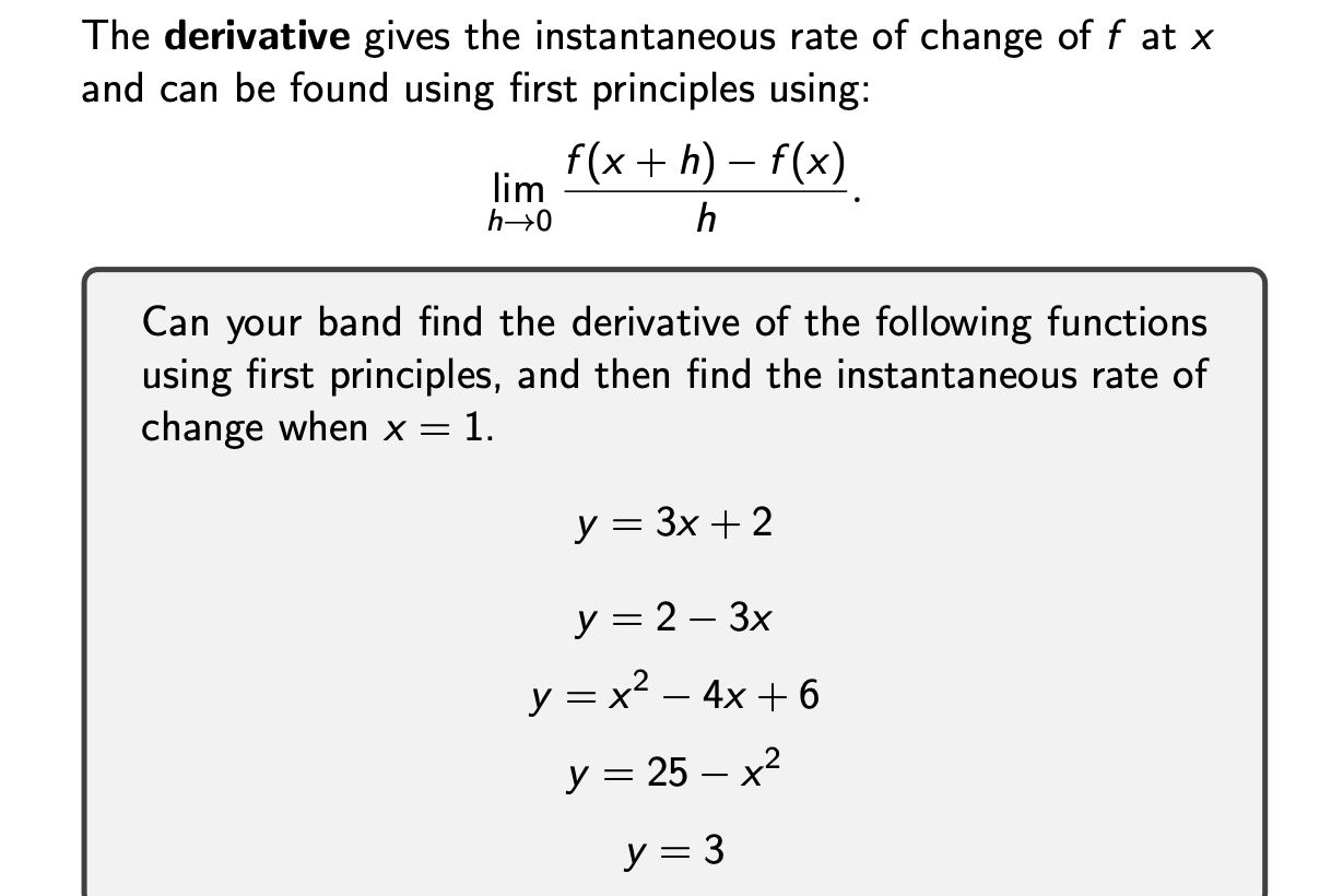 Solved The derivative gives the instantaneous rate of change | Chegg.com