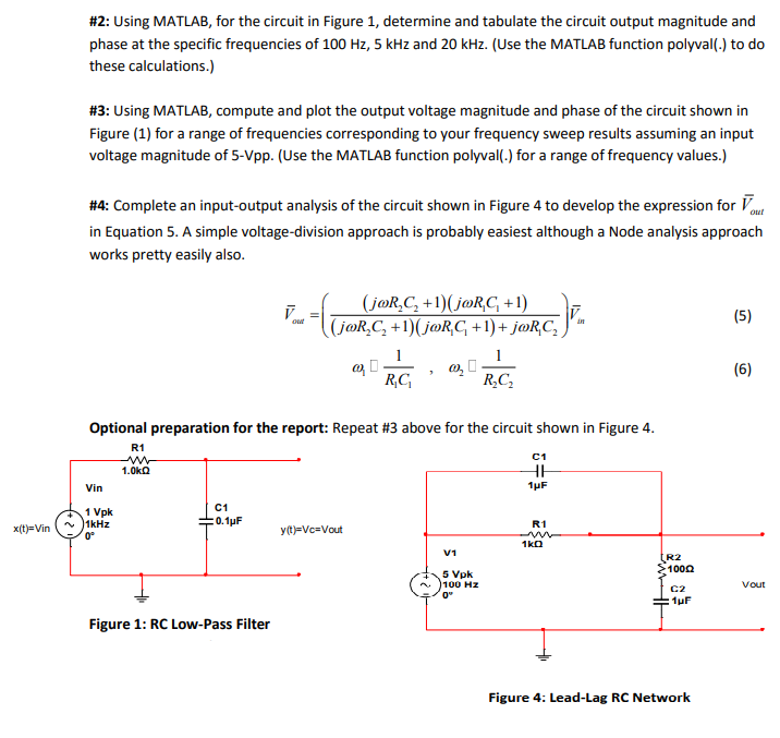 Solved #2: Using MATLAB, for the circuit in Figure 1, | Chegg.com