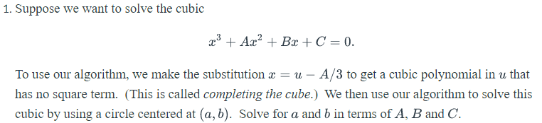 Solved 1. Suppose we want to solve the cubic x3+Ax2+Bx+C=0. | Chegg.com