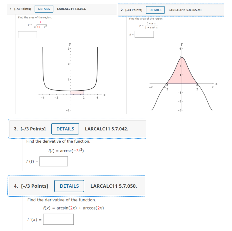Solved LARCALC11 5.8.063. 2. (-/3 points) DETAILS LARCALC11 | Chegg.com Solved LARCALC11 5.8.063. 2. (-/3 points) DETAILS LARCALC11 | Chegg.com