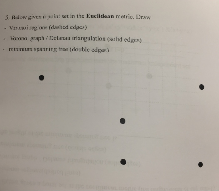 Solved Below given a point set in the Euclidean metric. Draw | Chegg.com