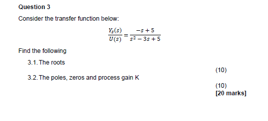 Solved Consider the transfer function below: | Chegg.com