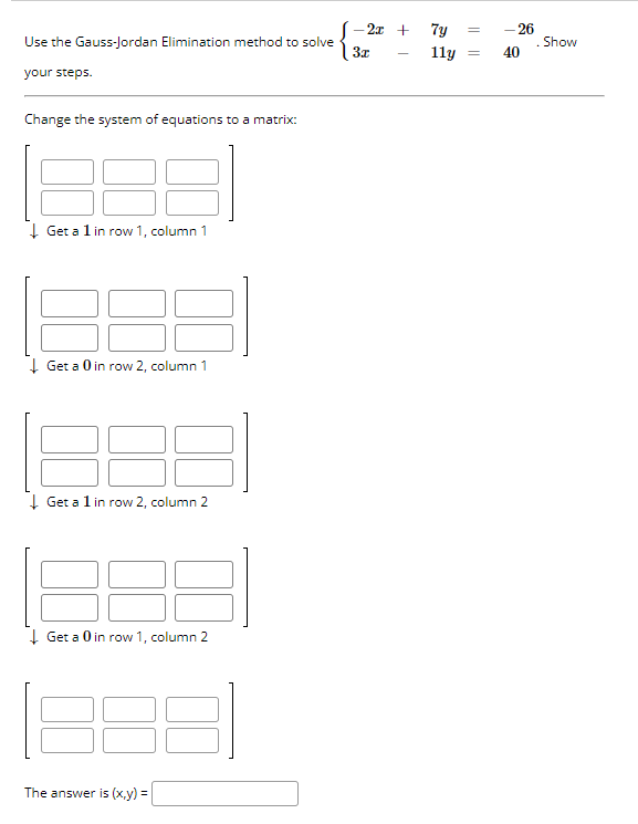 Solved Use the Gauss-Jordan Elimination method to solve | Chegg.com