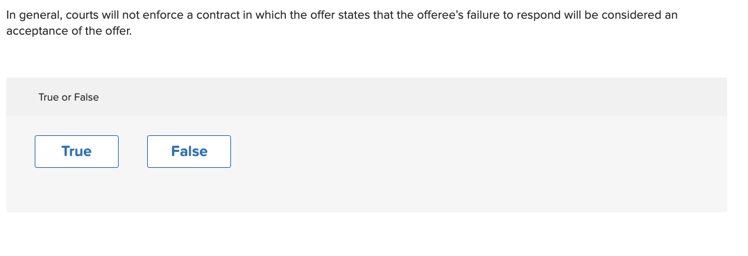 Solved In general, courts will not enforce a contract in | Chegg.com