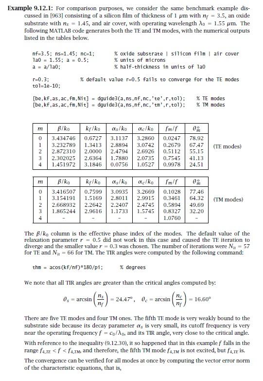 For example 9.12.1 reproduce all the results, plot | Chegg.com