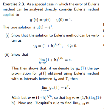 Solved Exercise 2.3. As a special case in which the error of | Chegg.com
