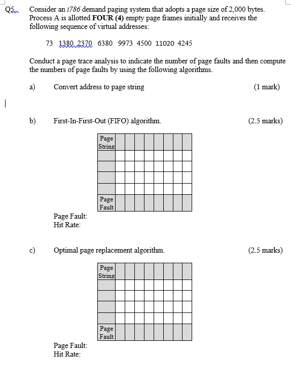 Solved Q50 Consider an i786 demand paging system that adopts | Chegg.com