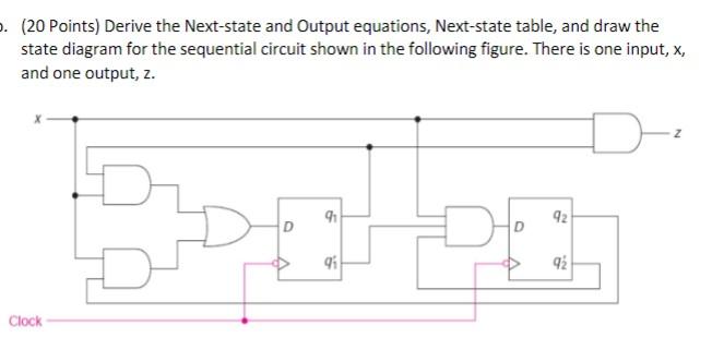 Solved (20 Points) Derive the Next-state and Output | Chegg.com